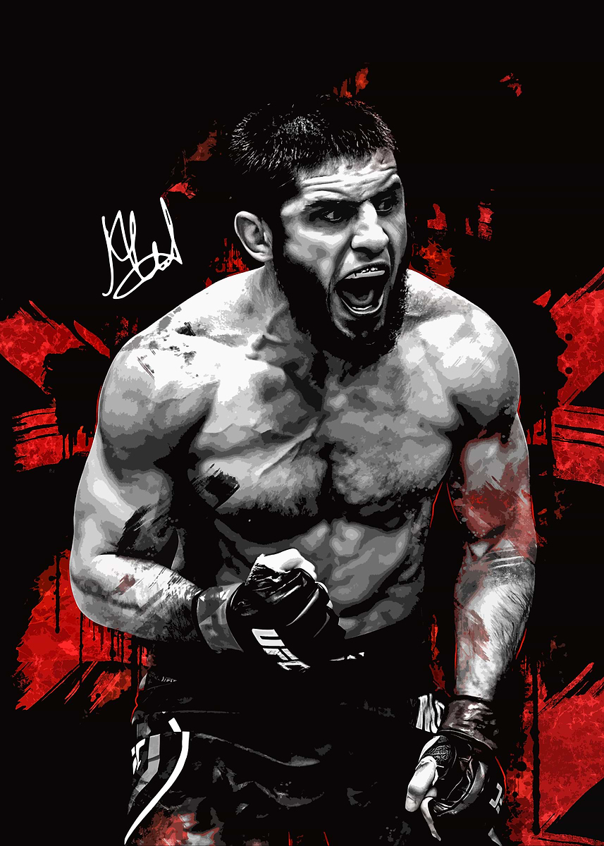 'Islam Makhachev UFC Fighter' Poster, picture, metal print, paint by ...