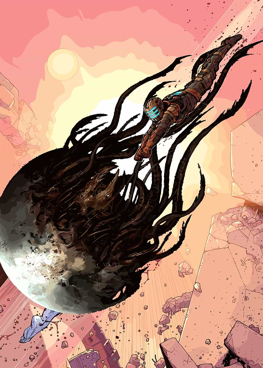 'Isaac Clarke vs Necromorph Ball' Poster, picture, metal print, paint ...