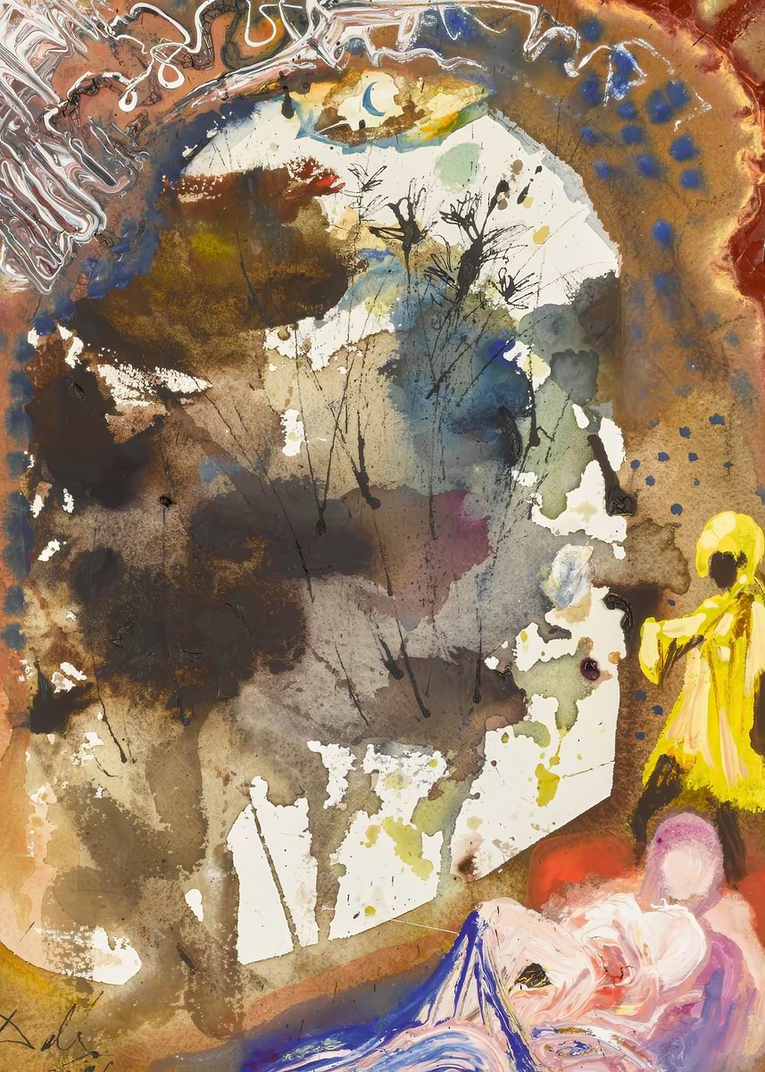 'Surrealist Abstract Painting with Figures' Poster, picture, metal ...
