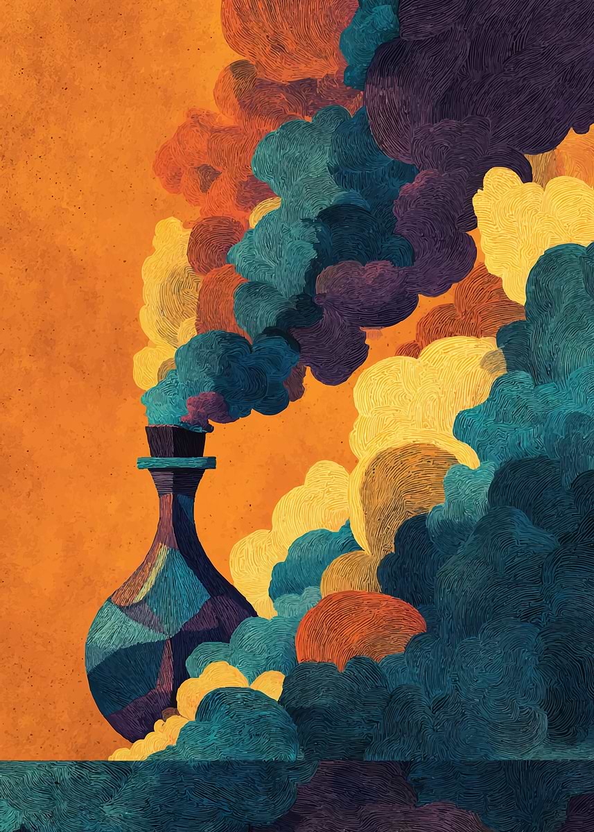 'Abstract Smoke Potion' Poster, picture, metal print, paint by Ruby ...