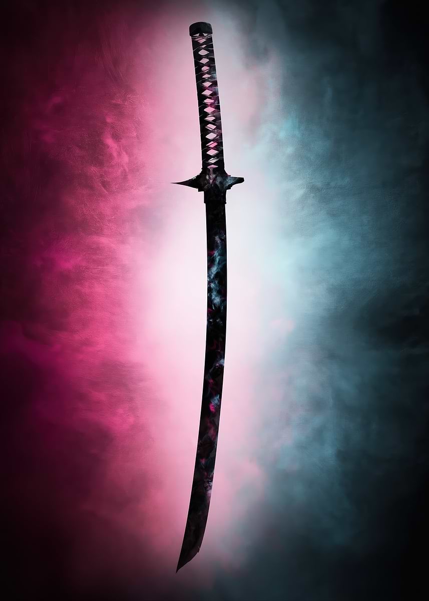 'Fantasy Katana with Cosmic Blade' Poster, picture, metal print, paint ...