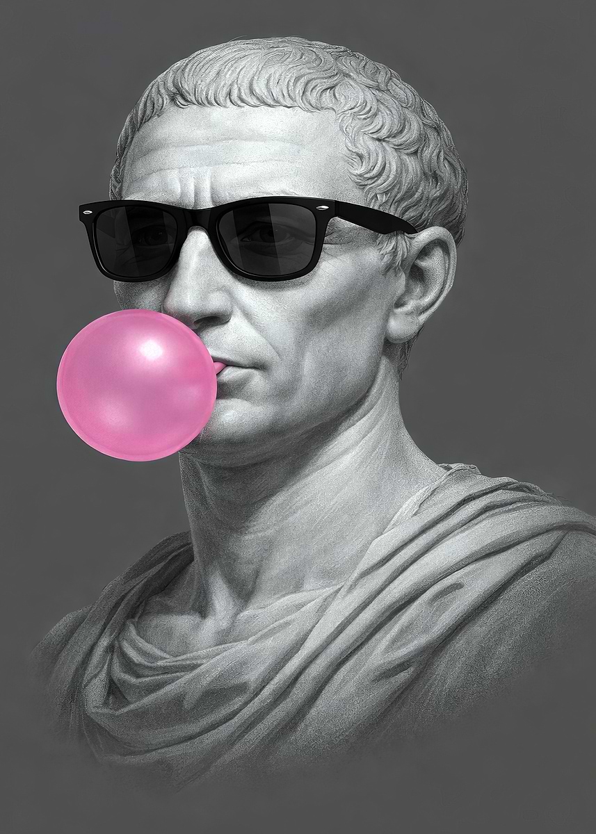 'Julius Caesar Bubble Gum' Poster, picture, metal print, paint by Hexor ...