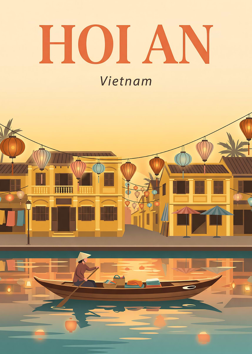 'Hoi An Vietnam ' Poster, picture, metal print, paint by Artevo | Displate