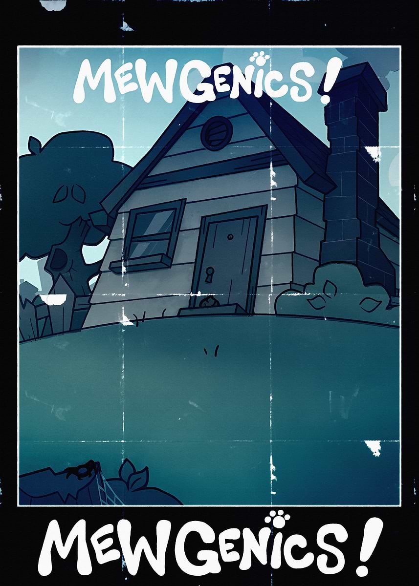 'Mewgenics! Cartoon House Poster' Poster, picture, metal print, paint ...