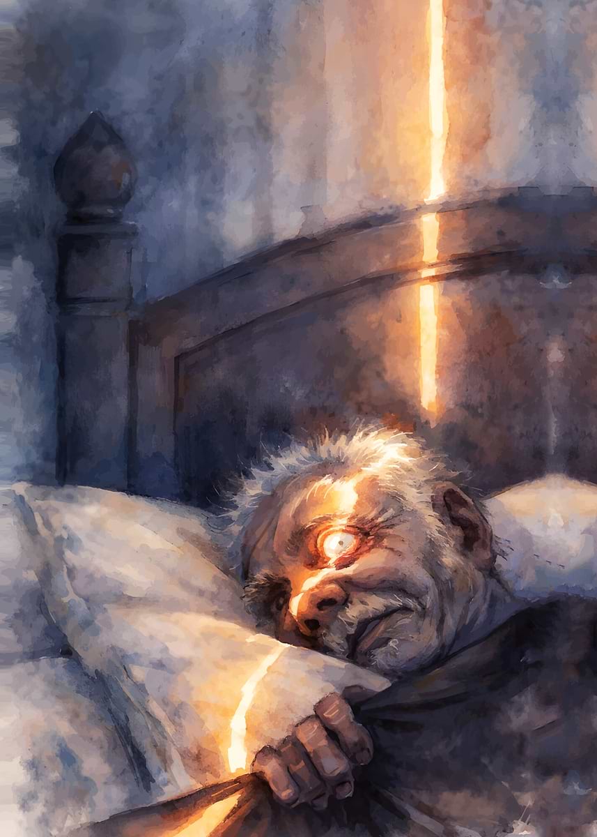'Man Wakes to Bright Light' Poster, picture, metal print, paint by Ramy ...