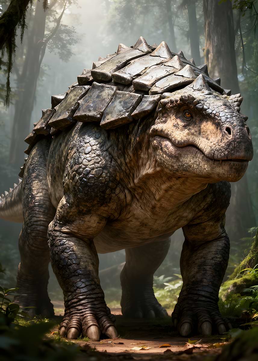 'Ankylosaurus in a Forest' Poster, picture, metal print, paint by ...
