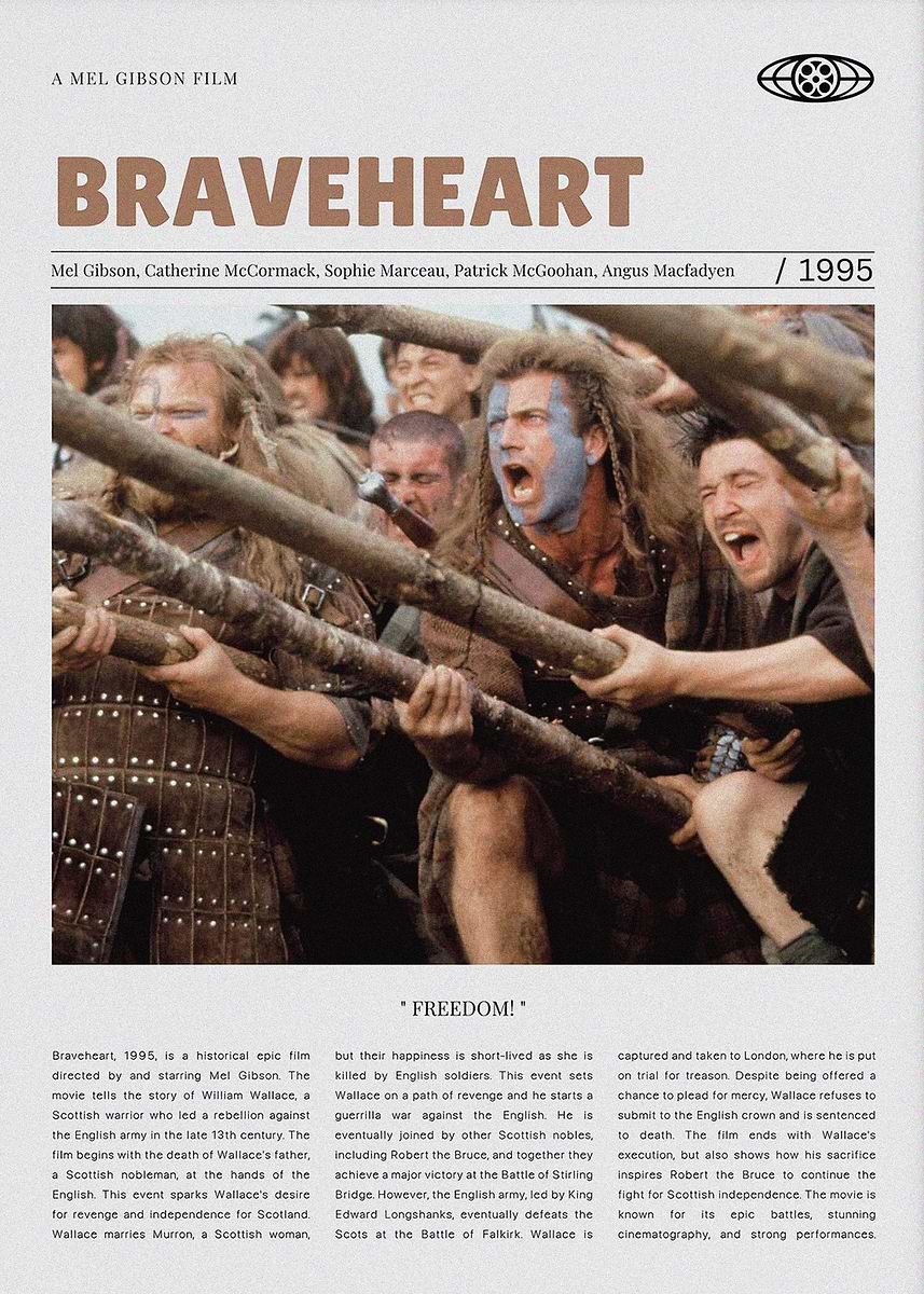 'Braveheart Movie Poster' Poster, picture, metal print, paint by ...