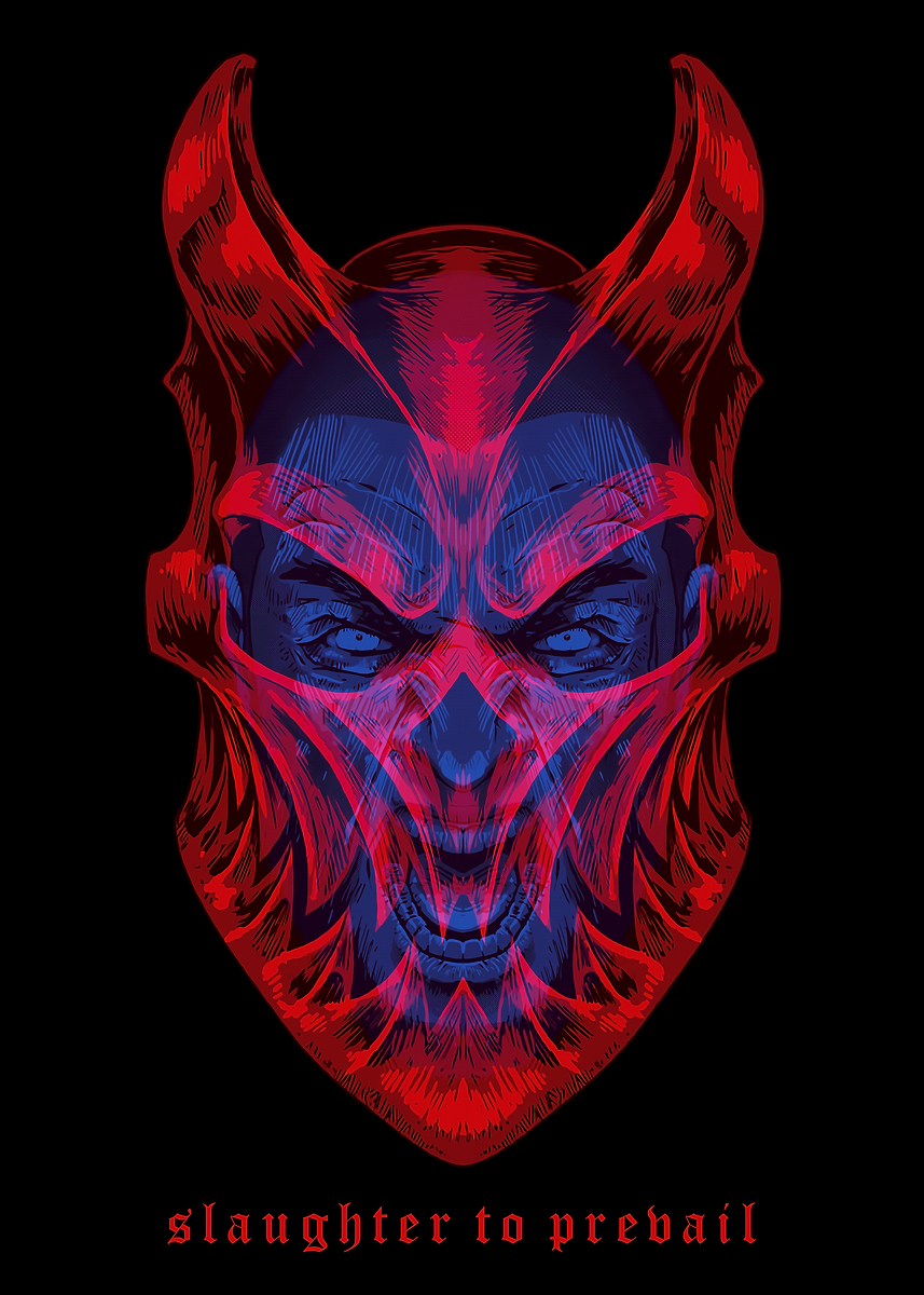 'Slaughter to Prevail Demon Mask' Poster, picture, metal print, paint ...