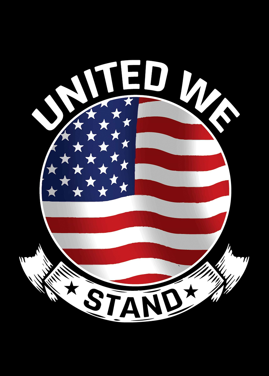 'United We Stand American Flag' Poster, picture, metal print, paint by ...