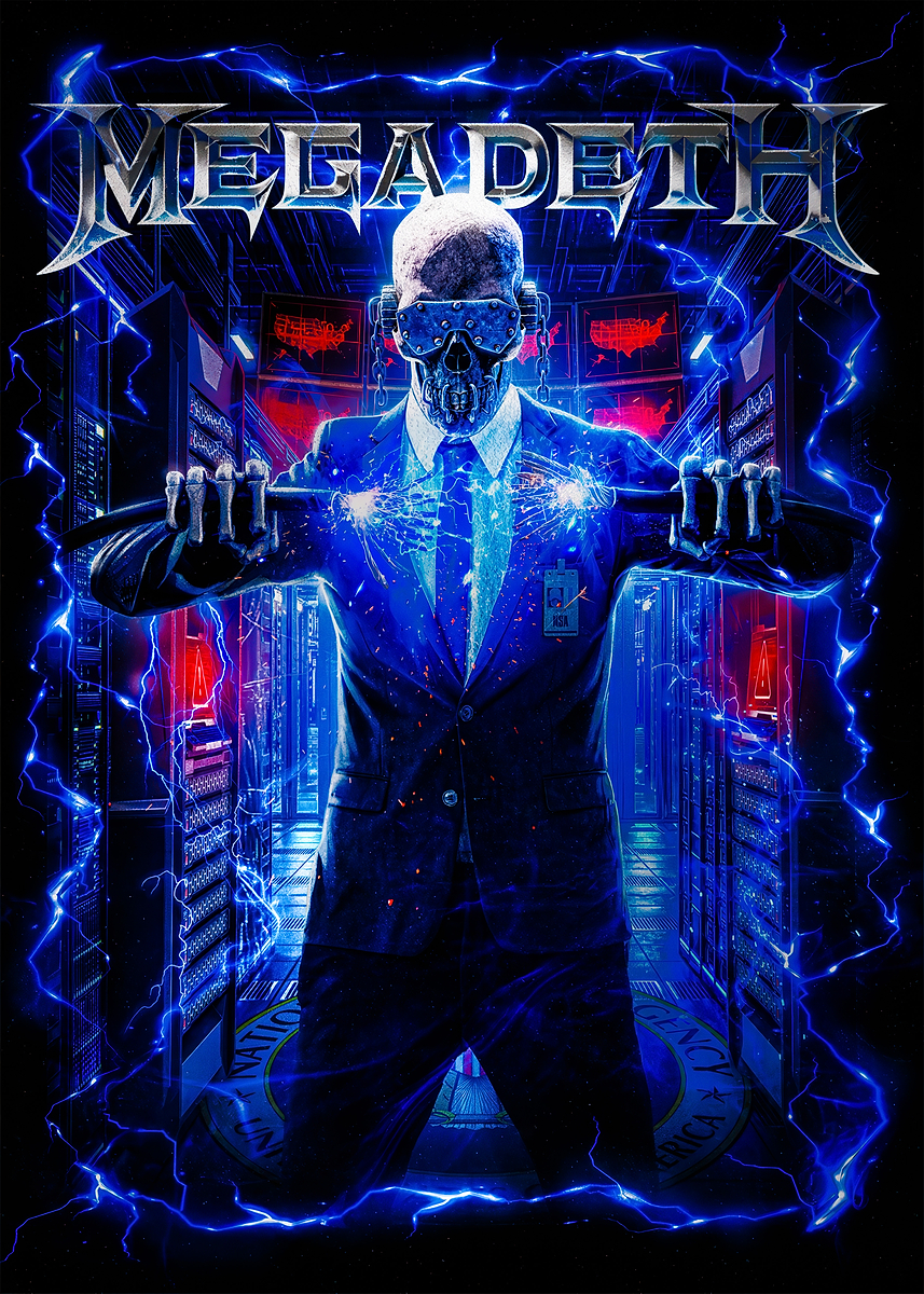 'Megadeth Skeleton in Suit with Lightning' Poster, picture, metal print ...