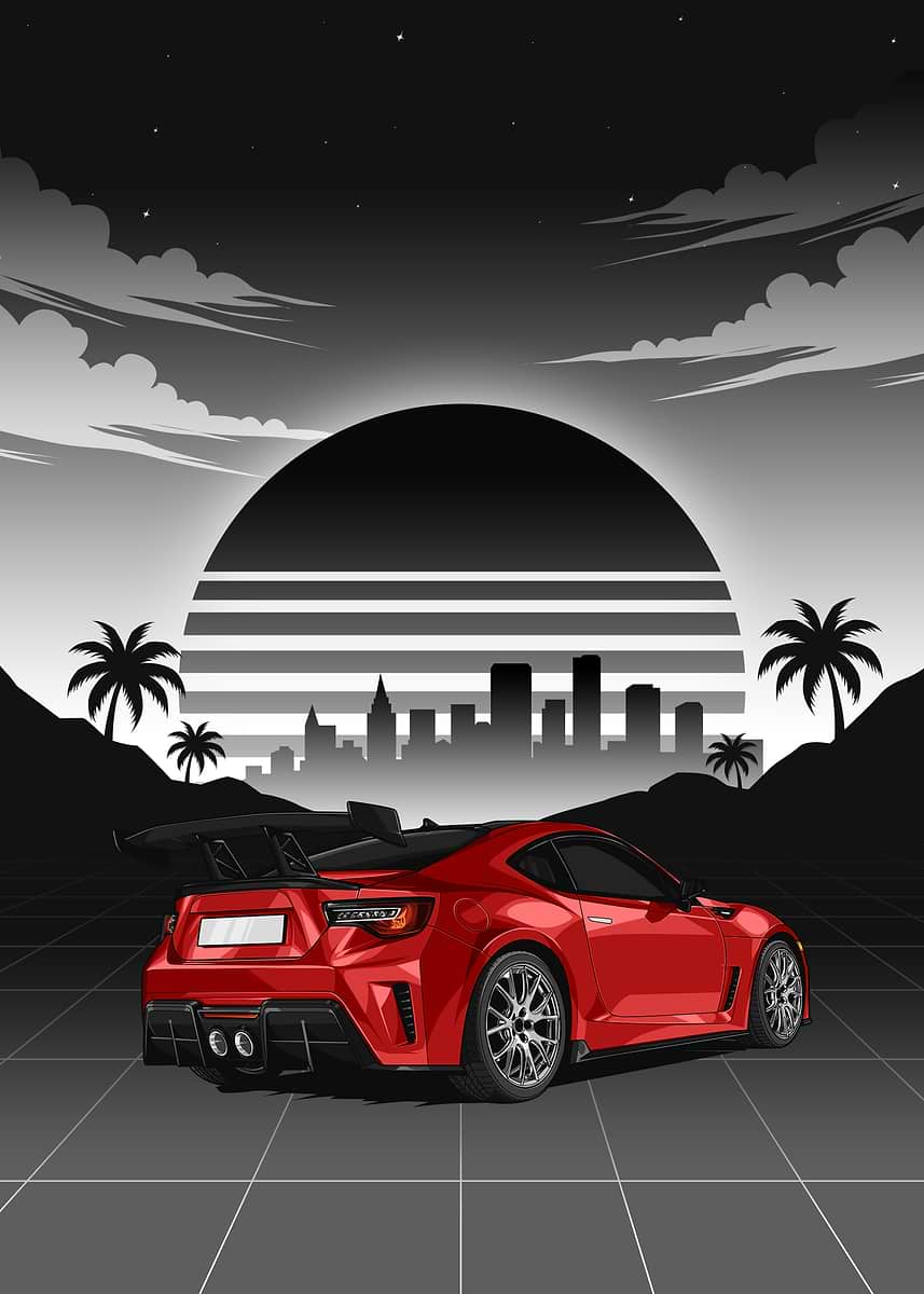 'Red Subaru BRZ STI Performance' Poster, picture, metal print, paint by ...