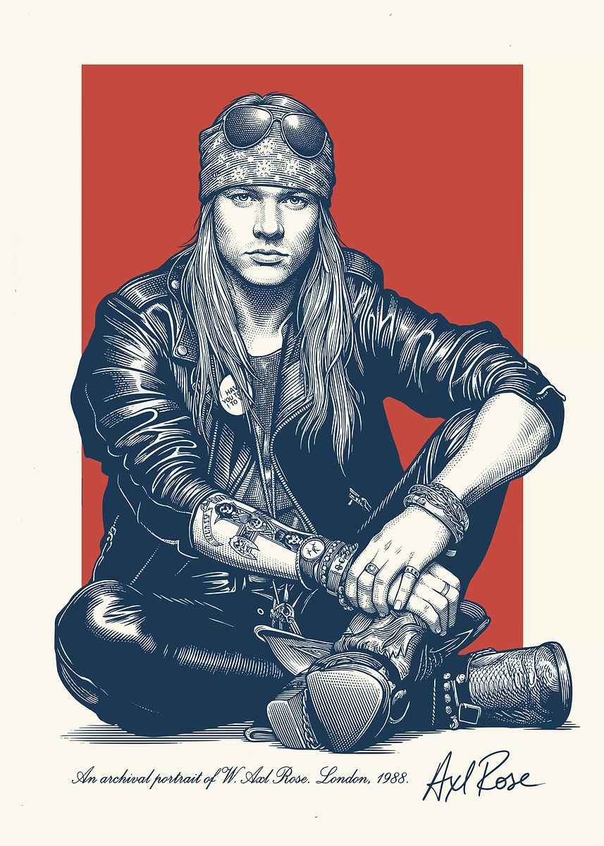 'Axl Rose Portrait' Poster, picture, metal print, paint by Trending ...