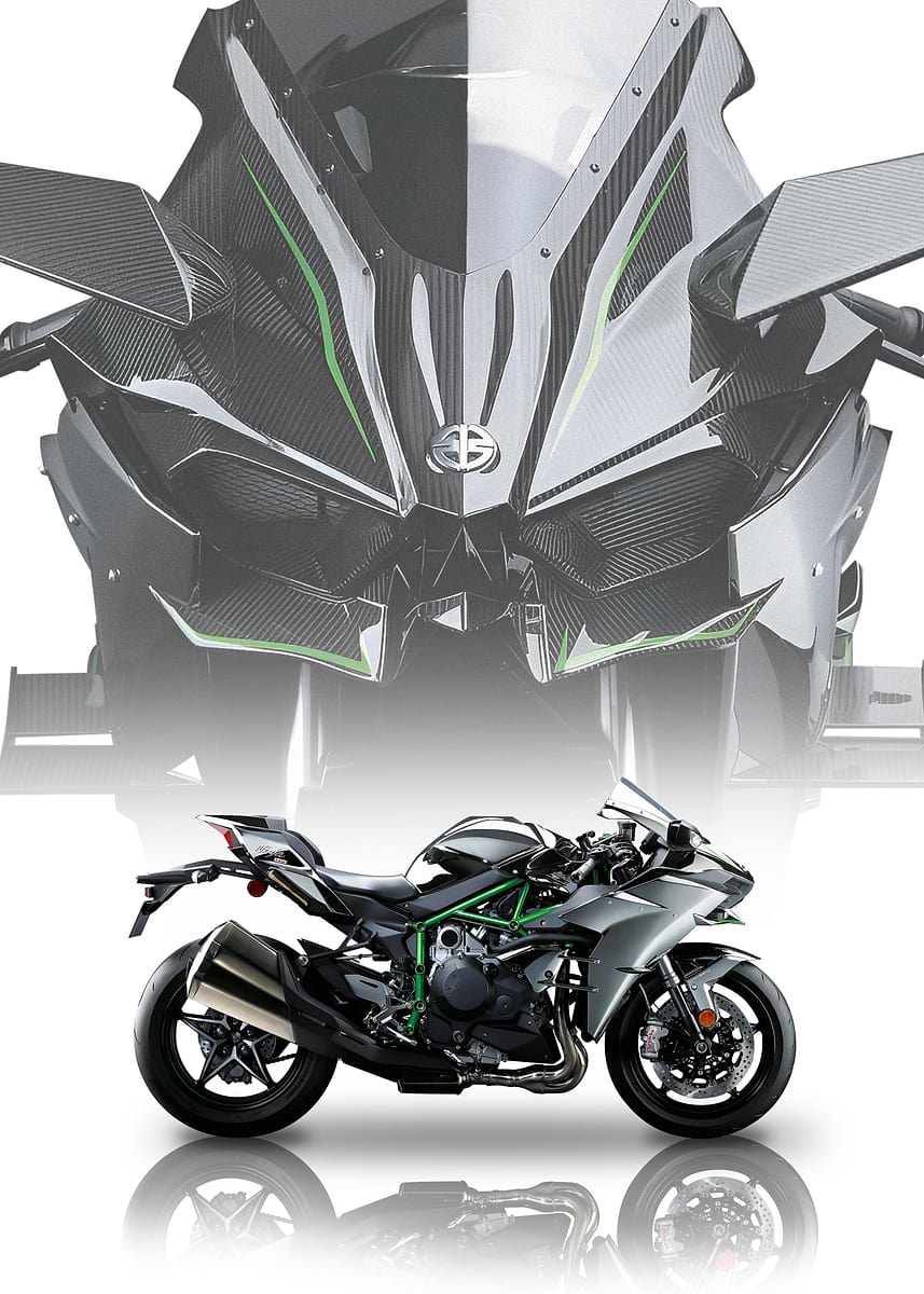 'Kawasaki Ninja H2R Motorcycle' Poster, picture, metal print, paint by ...