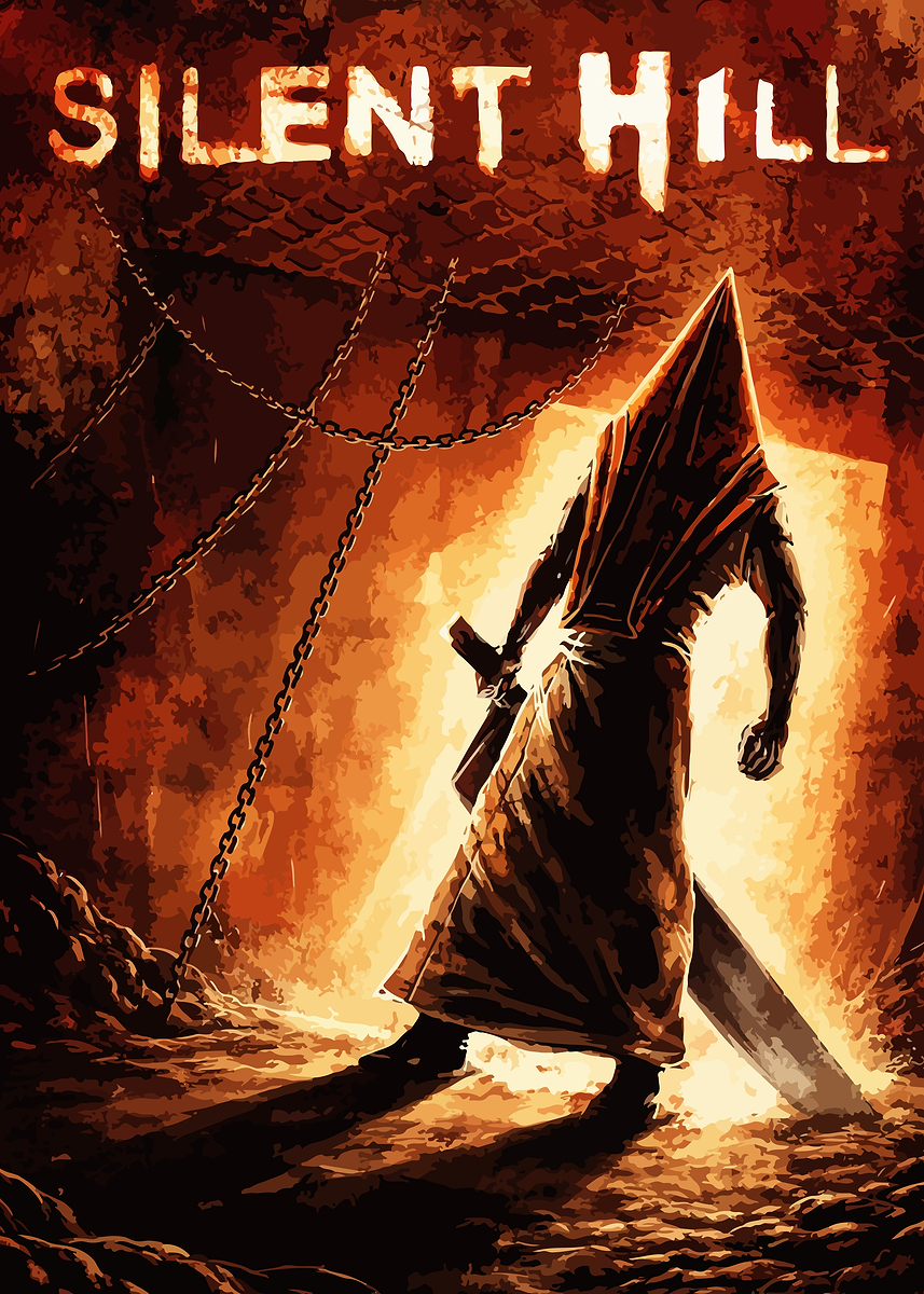 'Silent Hill Pyramid Head Poster' Poster, picture, metal print, paint ...