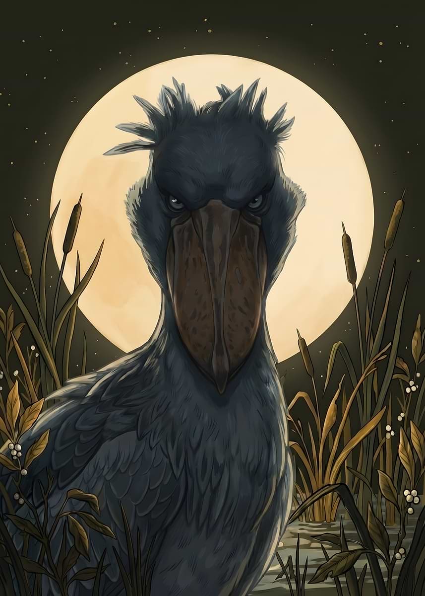 'Menacing Shoebill Stork' Poster, picture, metal print, paint by PD ...
