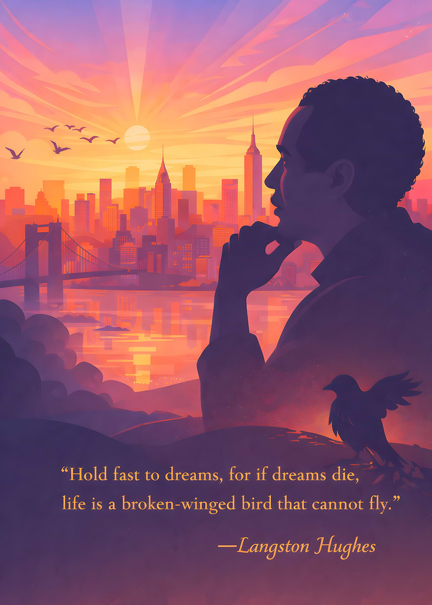 'Langston Hughes quote about dreams' Poster, picture, metal print ...