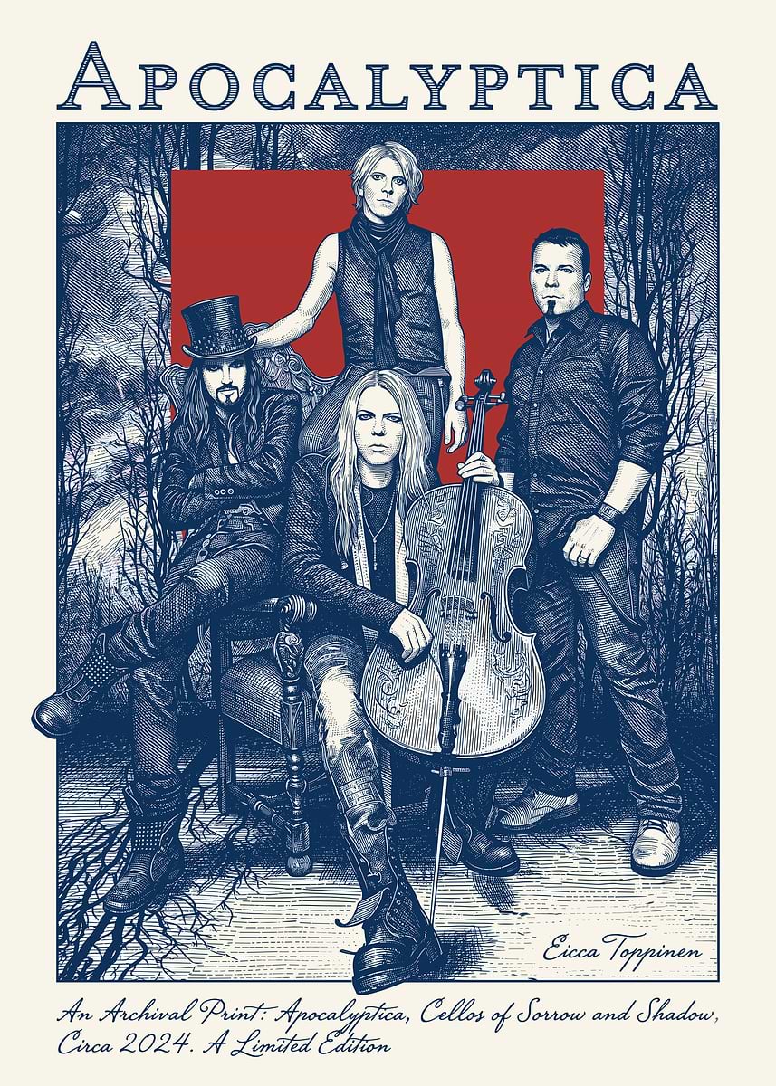 'Apocalyptica Band Portrait' Poster, picture, metal print, paint by ...