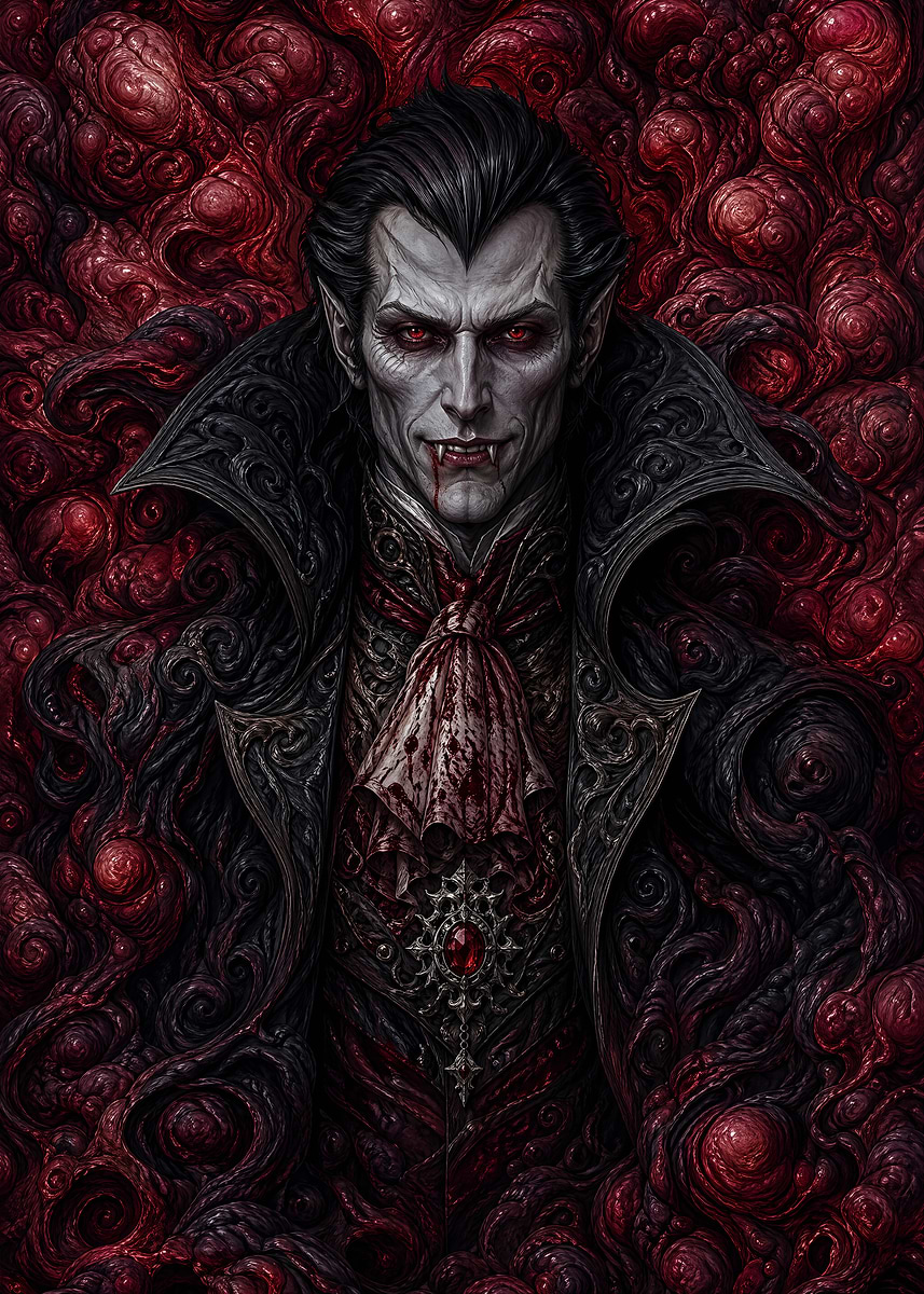 'Gothic Vampire Portrait' Poster, picture, metal print, paint by Lineer ...