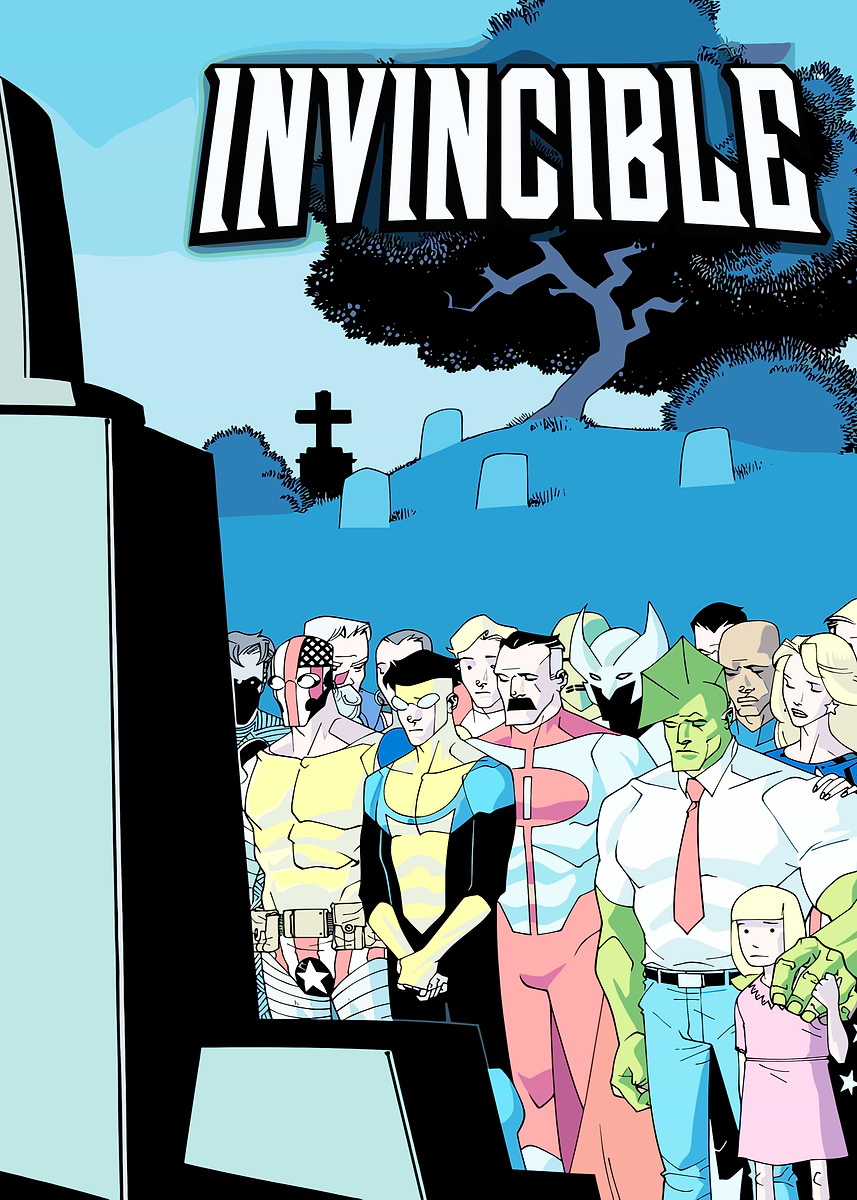 'Invincible Comic Cover Funeral Scene' Poster, picture, metal print ...