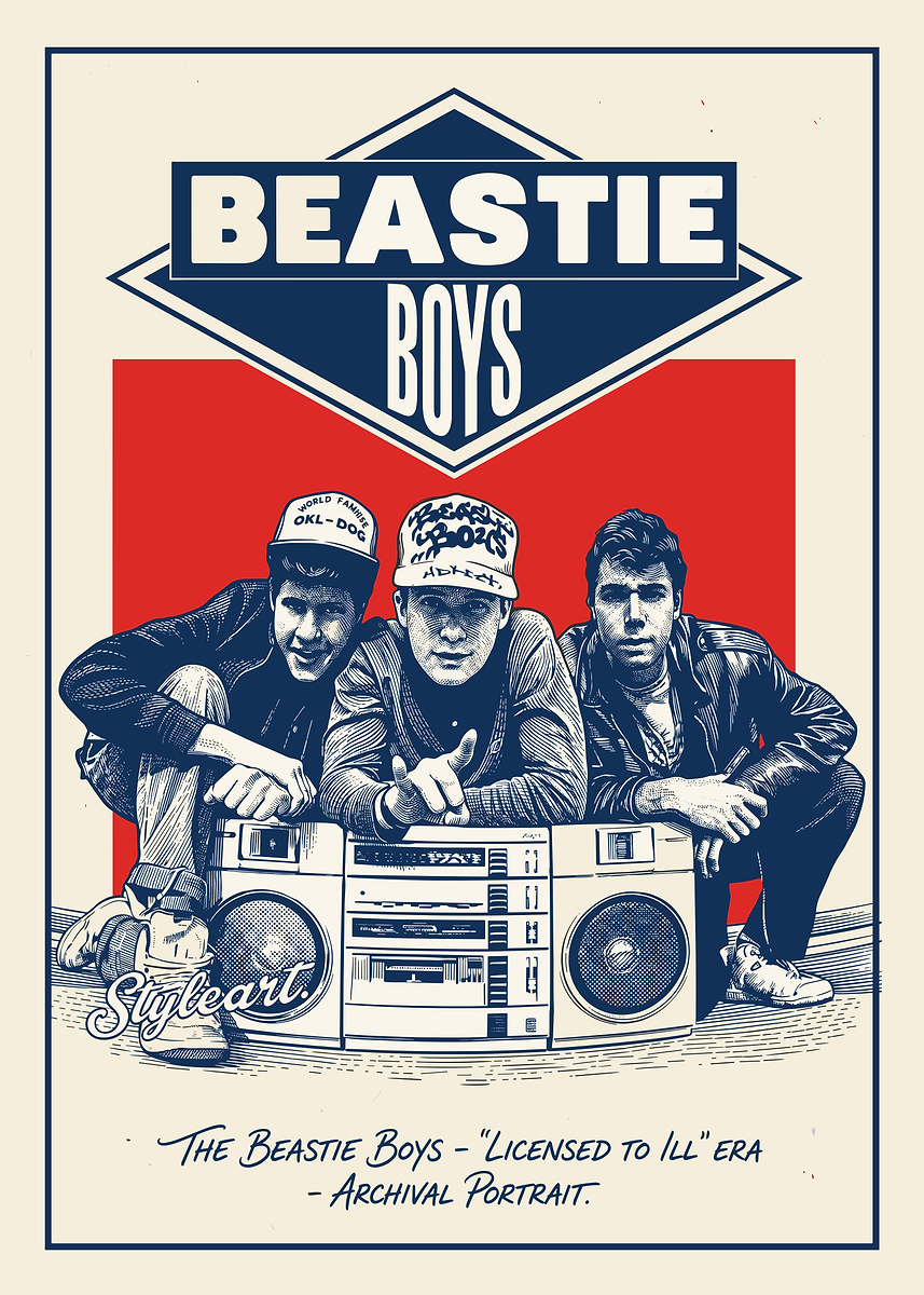 'Beastie Boys Licensed to Ill Era Portrait' Poster, picture, metal ...